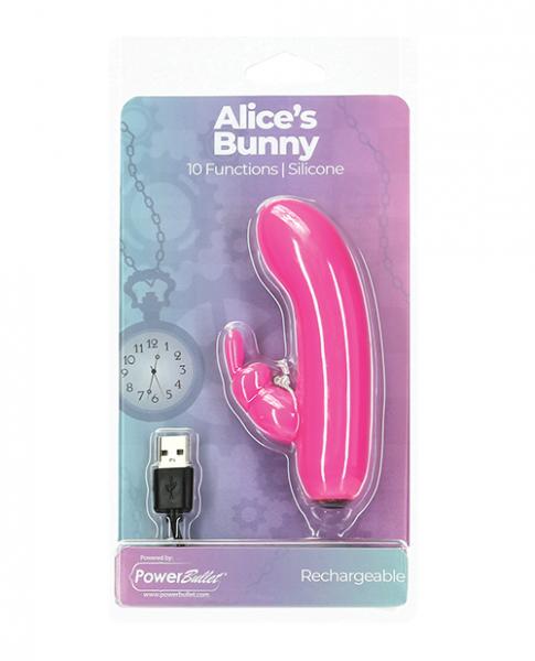 Alices Bunny Rechargeable Bullet Wrabbit Sleeve 10 Functions Pink