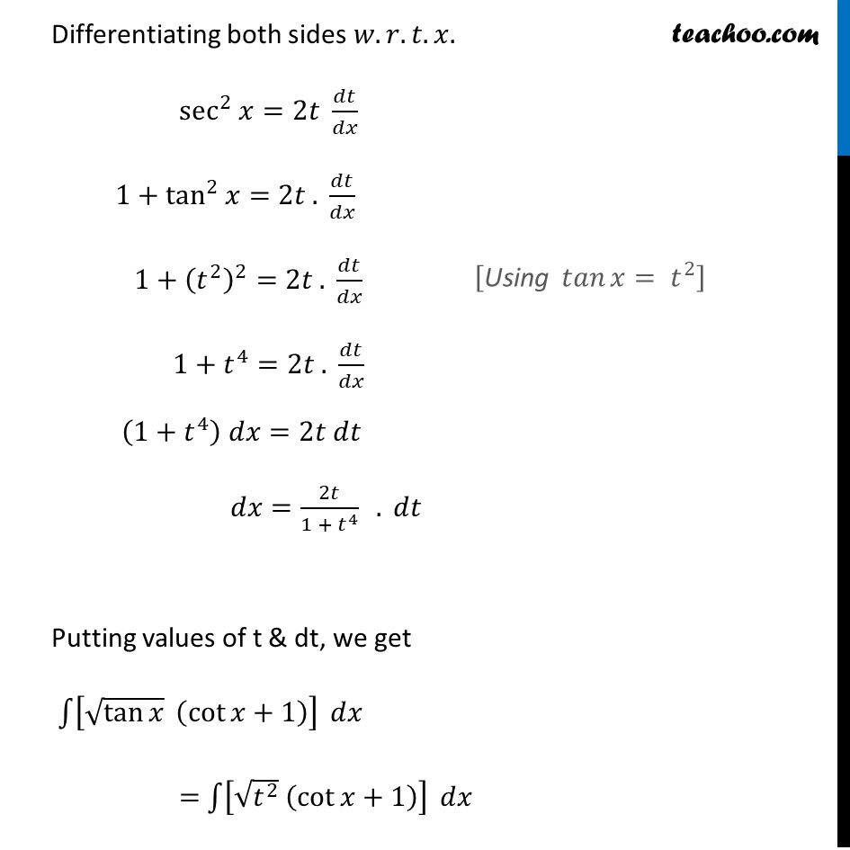 Example 39 Evaluate Integral Root Cot X Root Tan X Dx