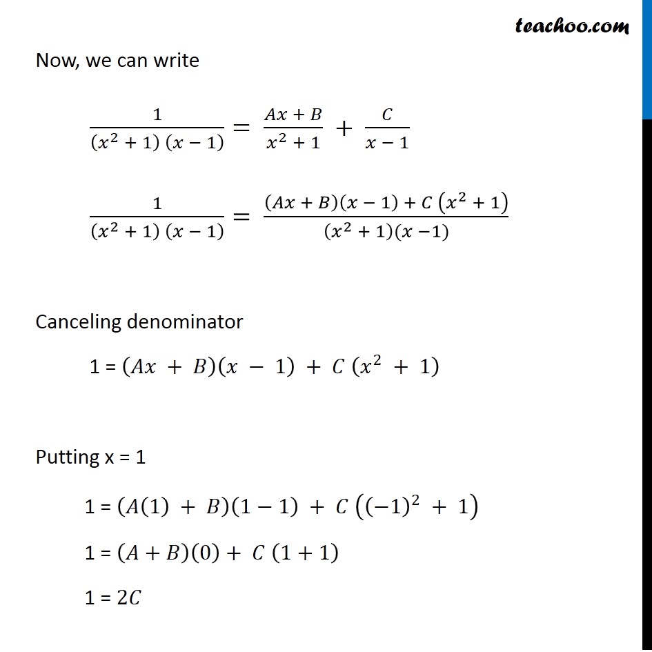 Example 39 Evaluate Integral X4 Dx X 1 X2 1 Examples