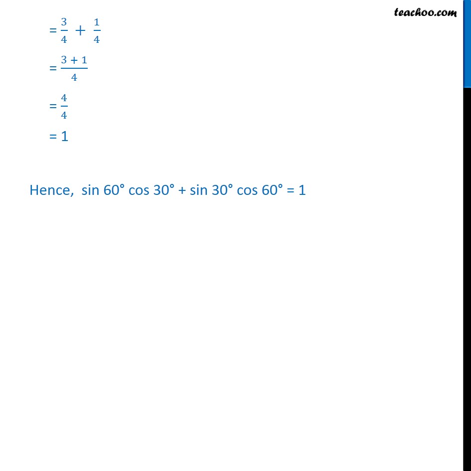 Ex 82 1 Class 10 Evaluate I Sin 60° Cos 30° Sin 30° Cos 60°