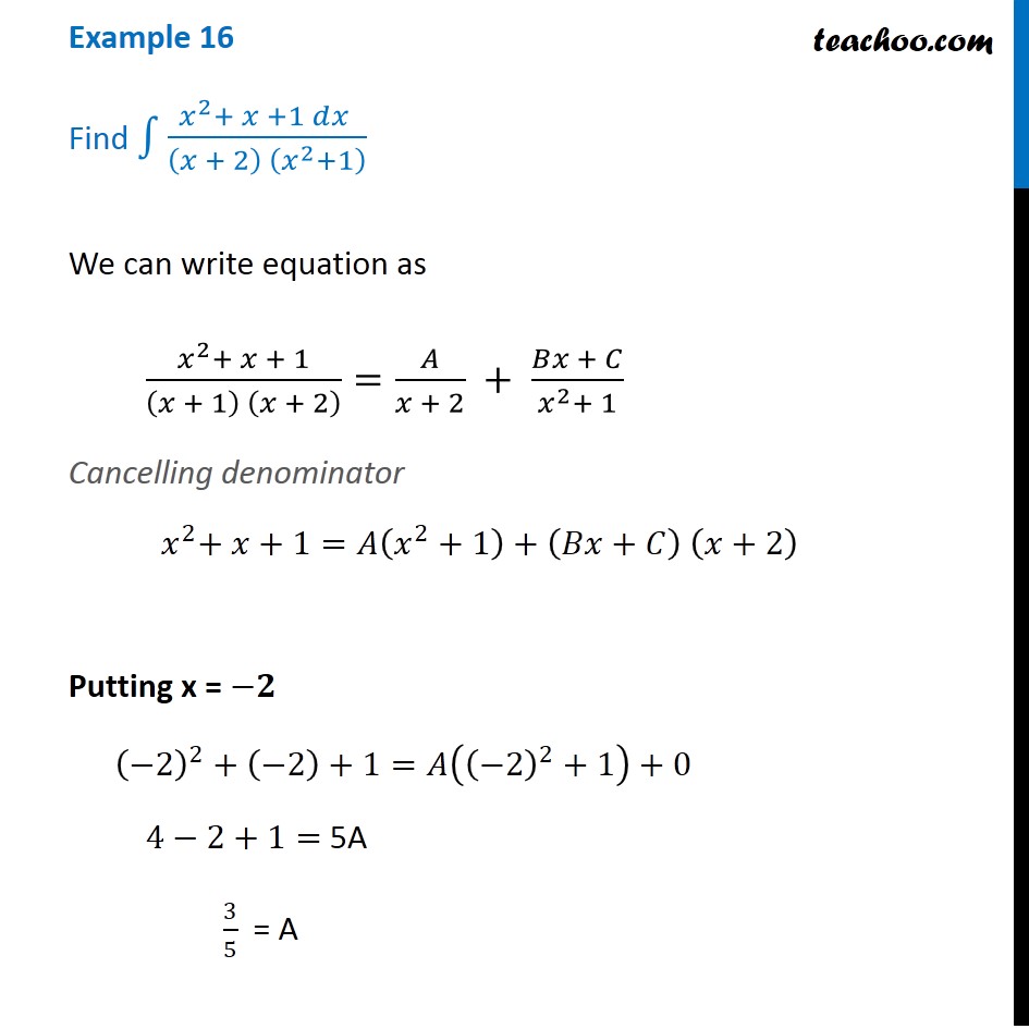 Example 16 Find Integral X2 X 1 Dx X 2 X2 1