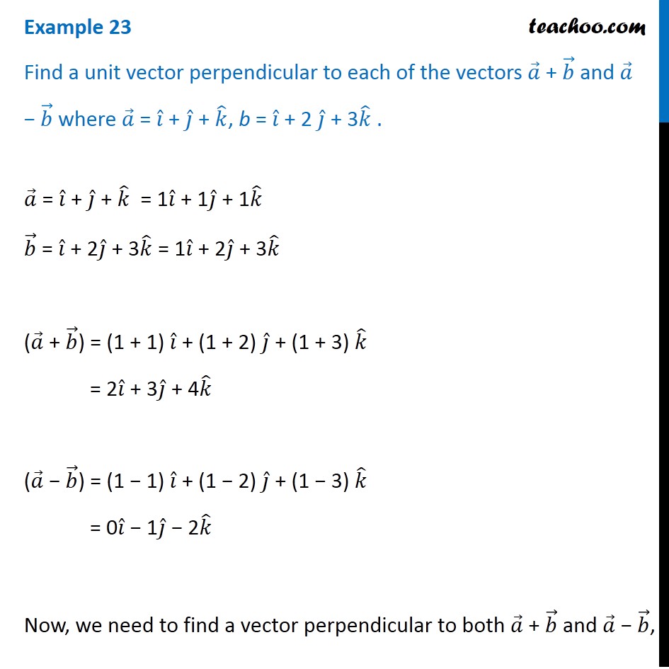 How To Find Unit Vector Perpendicular