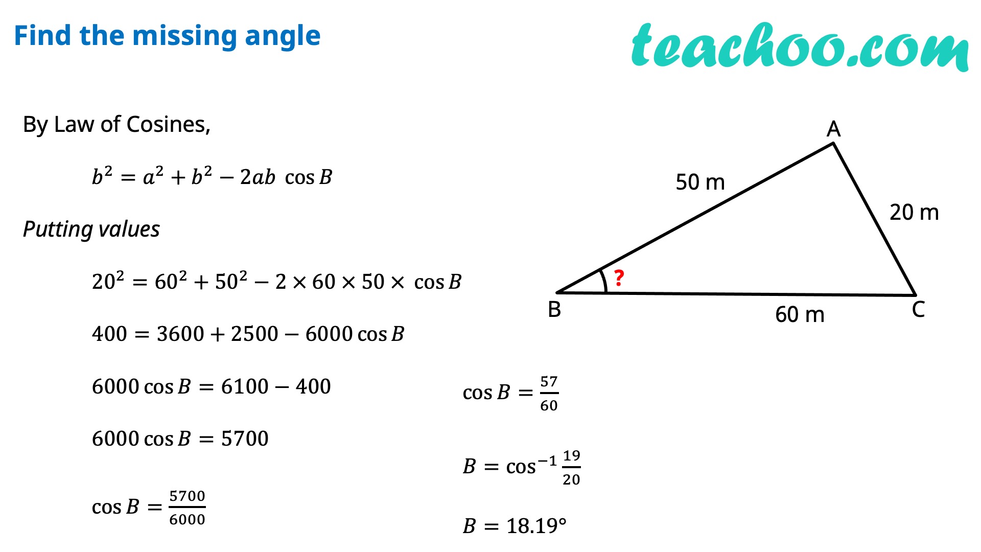 Law Of Cosine Cosine Law With Examples And Proof Teachoo