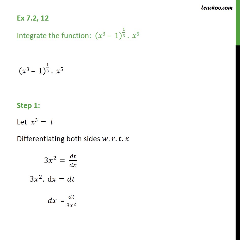 Ex 72 12 Integrate X3 113 X5 Chapter 7 Cbse Ex 72