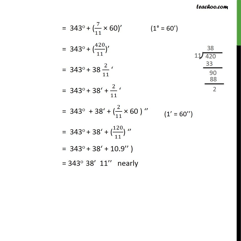 Example 2 Convert 6 Radians Into Degree Measure Class 11