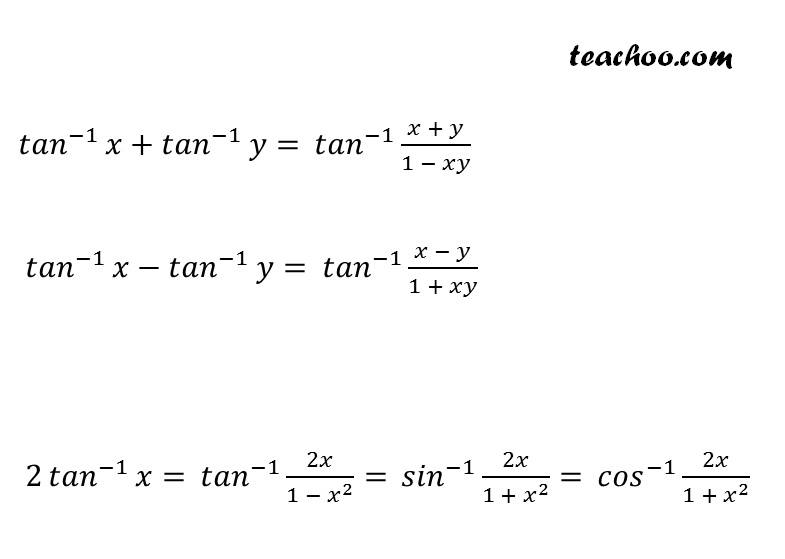 Inverse Trigonometry Formulas With Examples Teachoo Formulae Bas