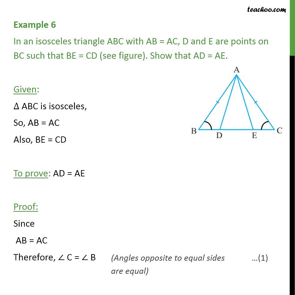 Example 6 In An Isosceles Triangle Abc With Ab Ac Examples