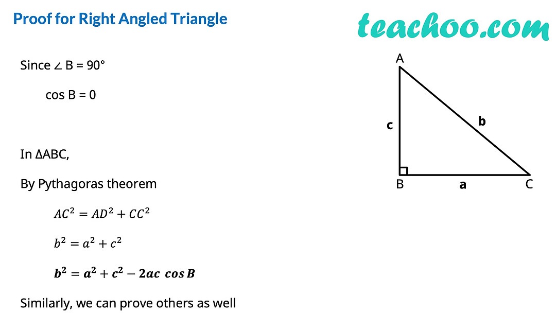 Law Of Cosine Cosine Law With Examples And Proof Teachoo