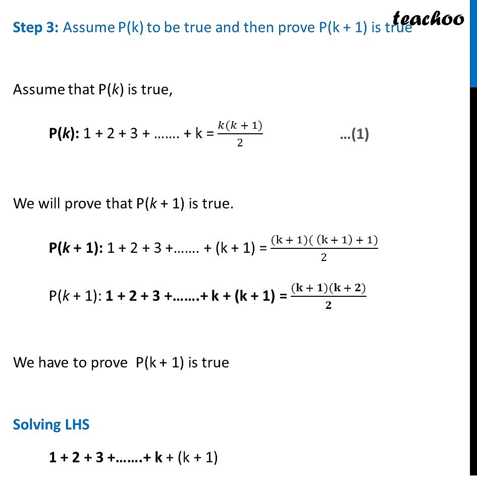 Prove 1 2 3 N Nn12 Mathematical Induction