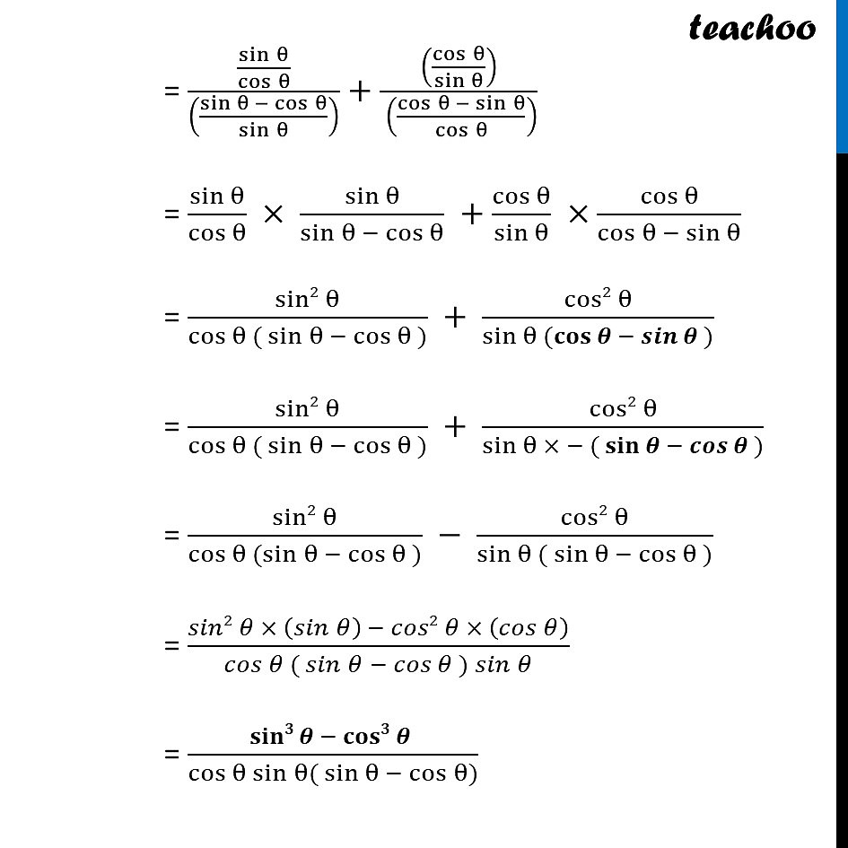 Prove That Tan θ 1 Cot θ Cot θ 1 Tan θ 1 Sec θ Cose