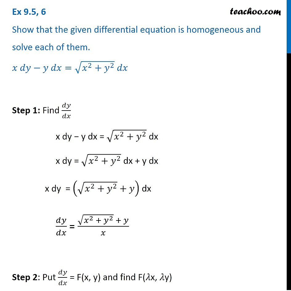 How To Solve This Differential Equation Dydx X 2y2xy