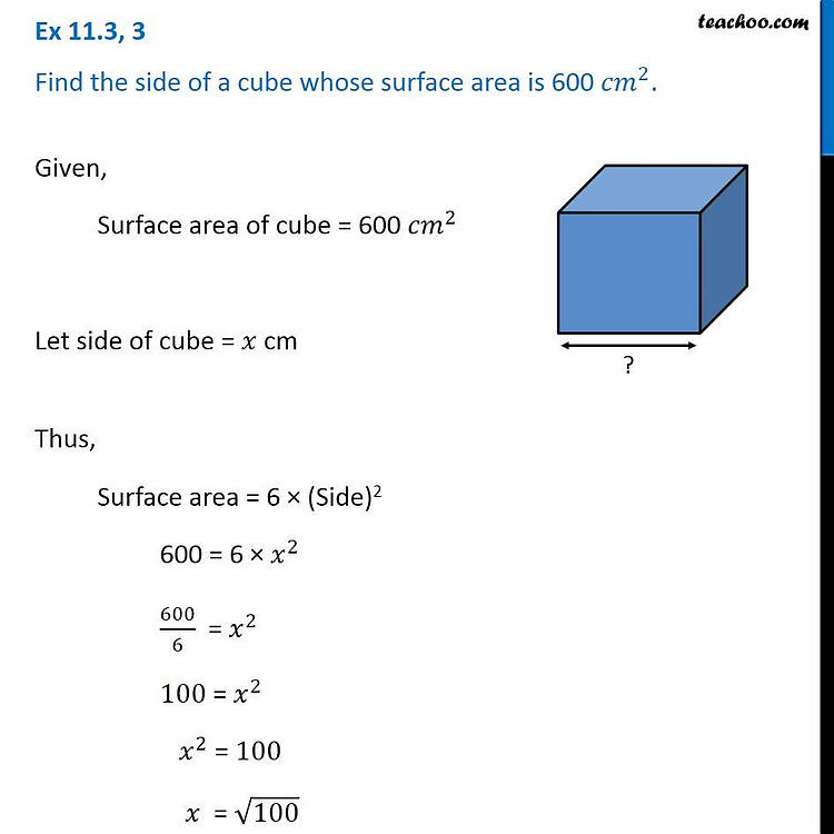 Work Out Surface Area Of A Cube