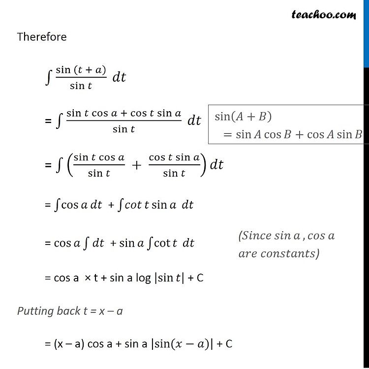 Misc 7 Integrate Sin X Sin X A Chapter 7 Class 12