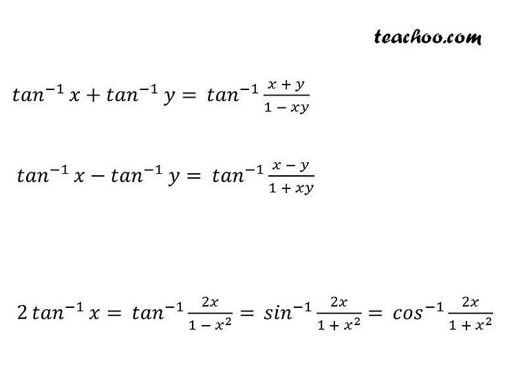 Inverse Trigonometry Formulas With Examples Teachoo Formulae Bas