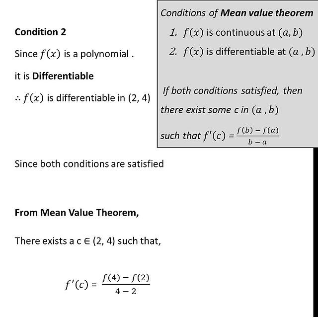 Verify Mean Value Theorem For Fx X2 In Interval 2 4 Teachoo