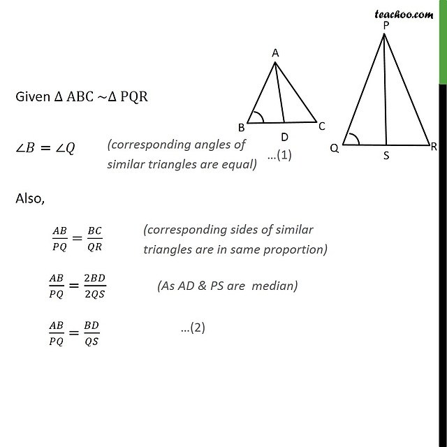 Question 6 Prove That Ratio Of Areas Of Two Similar Triangles