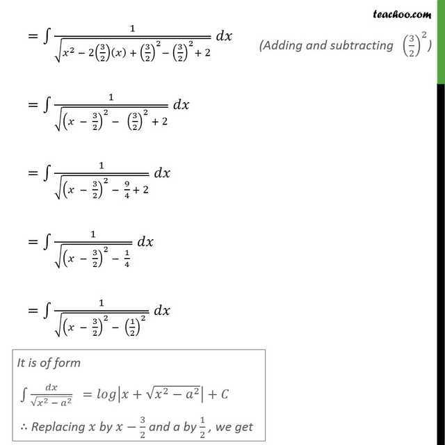 Ex 74 13 Integrate 1 Root X 1 X 2 Ncert Maths Class 12