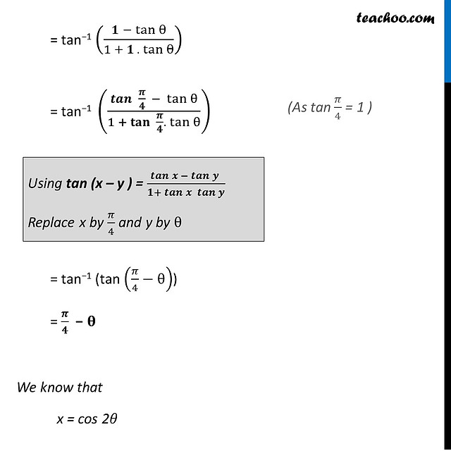 Misc 11 Chapter 2 Class 12 Inverse Trigonometry Tan 1