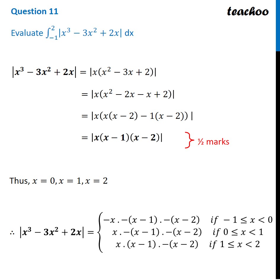 Class 12 Evaluate Integal ∫ X3 3x2 2x Dx From 1 To 2