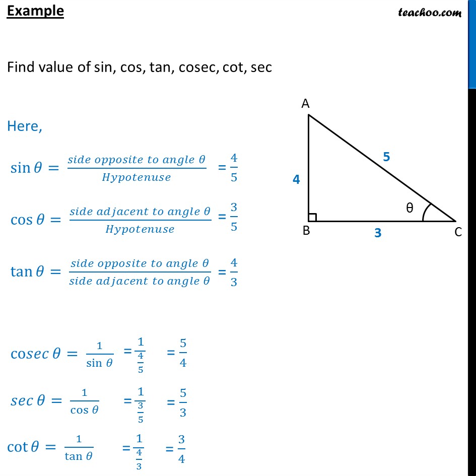 What Are Sin Cos Tan Sohcahtoa With Examples Teachoo