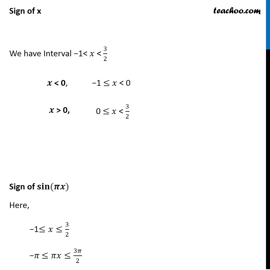 Example 43 Evaluate Integral X Sin Pi X Dx Limit 1 To 3pi2