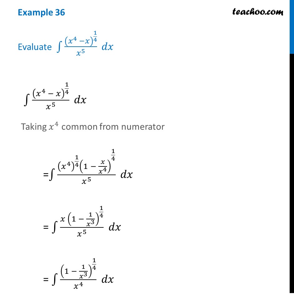 Example 36 Evaluate Integral X4 X14 X5 Dx Examples