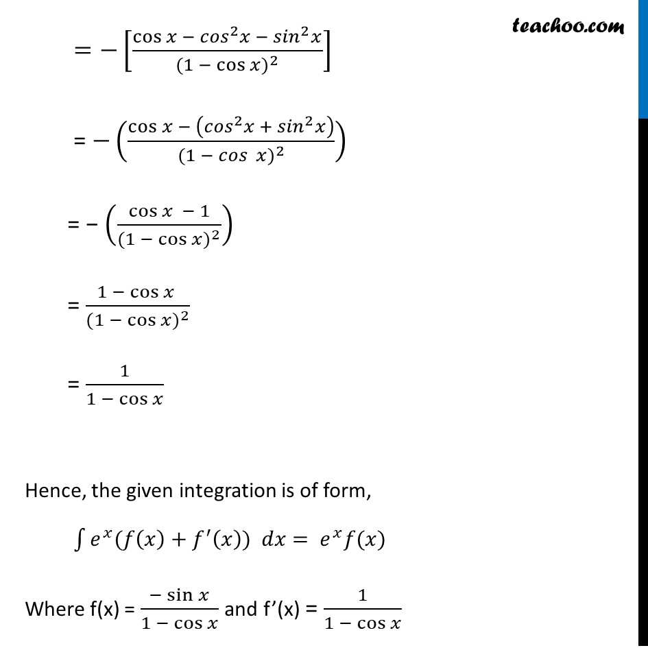 Misc 24 Evaluate Definite Integral Ex 1 Sin X 1 Cos X