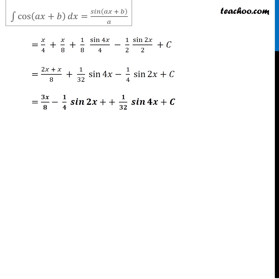 Integrate Sin4 X Teachoo Maths Chapter 7 Class 12 Ex 73