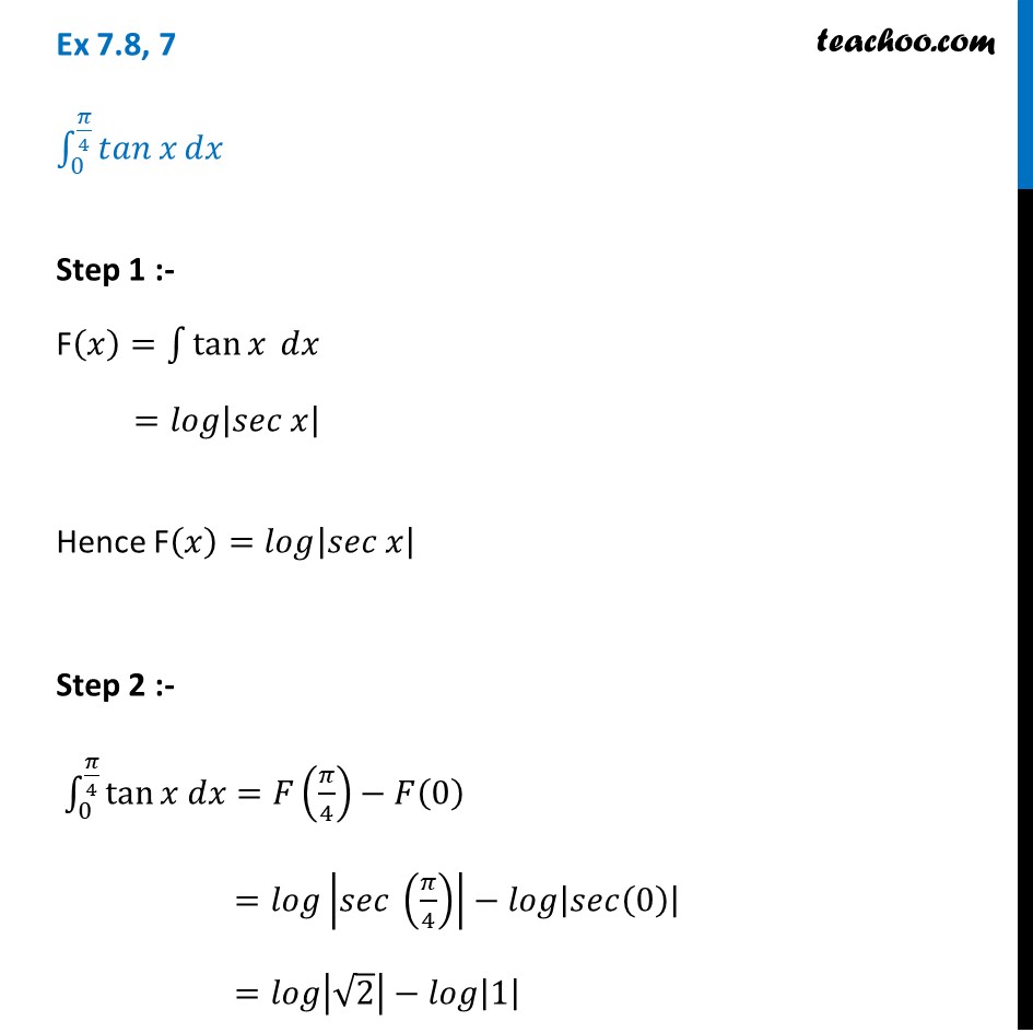 Integral Of Tanx