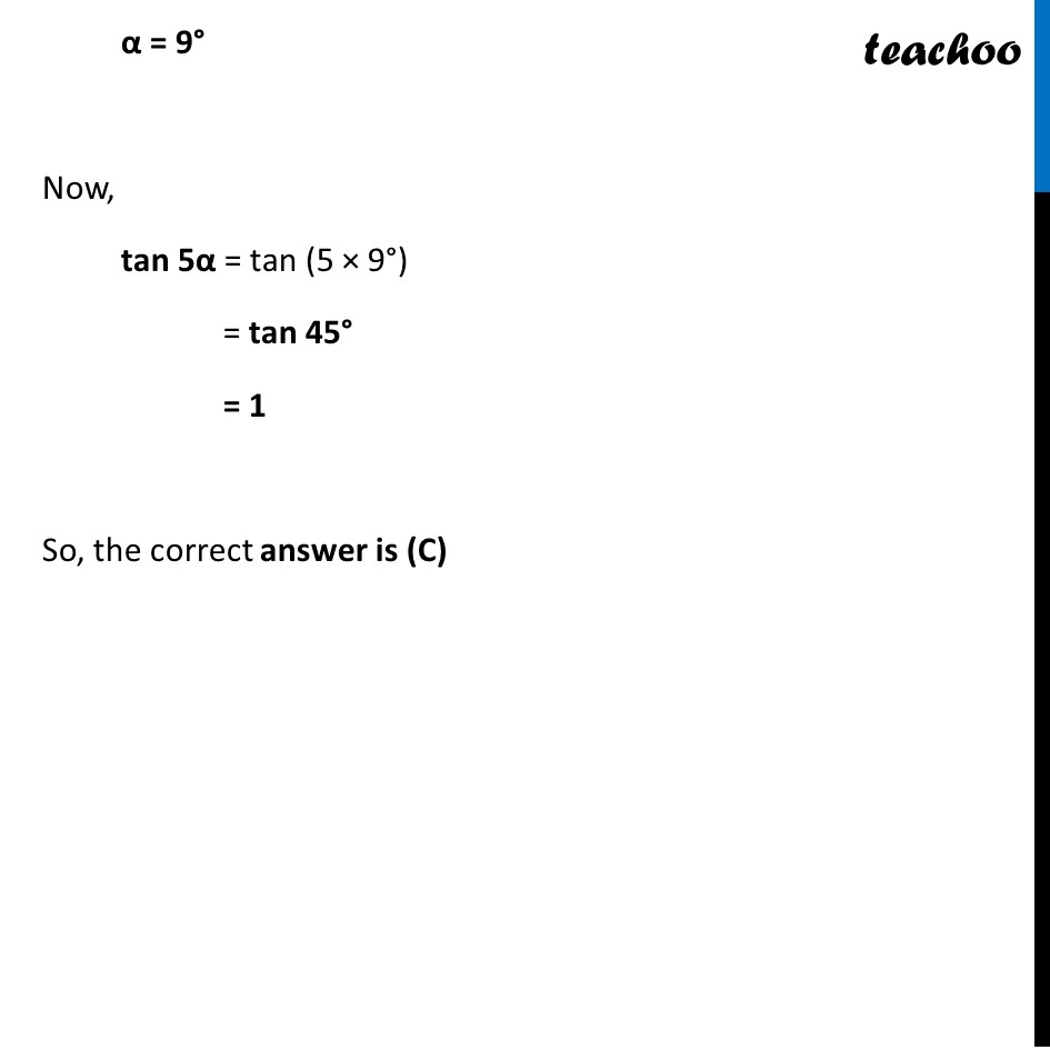 Ncert Exemplar Mcq If Cos 9α Sin α And 9α