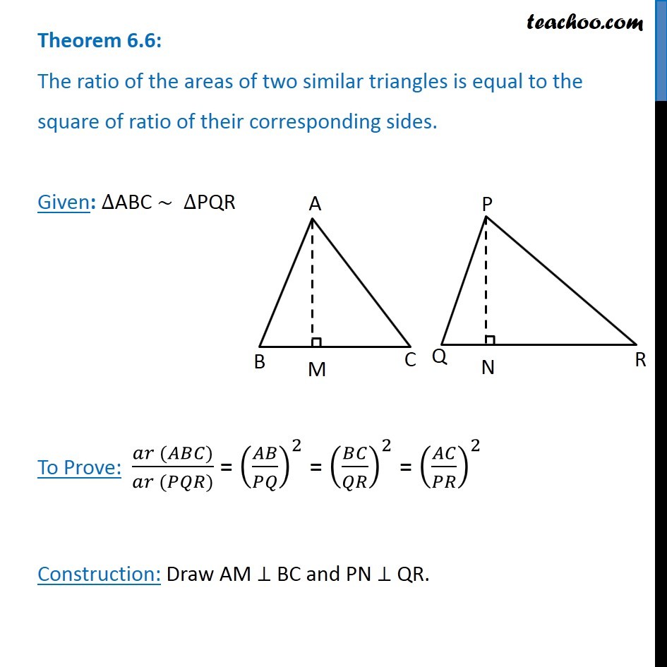 Pythagorean Theorem Proof Similar Triangles