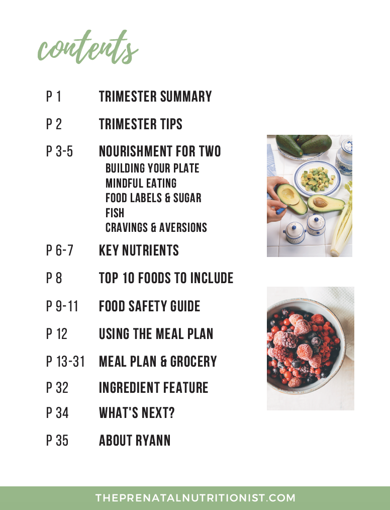 2nd Trimester Meal Guide