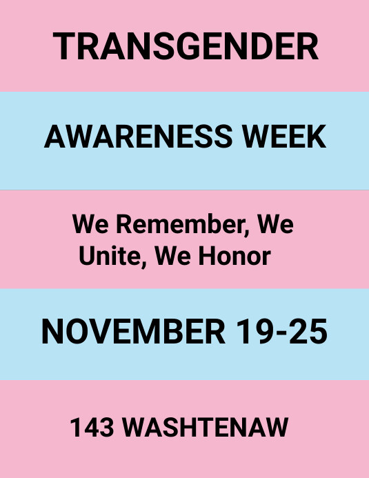 Transgender Awareness Day Poster Template Postermywall