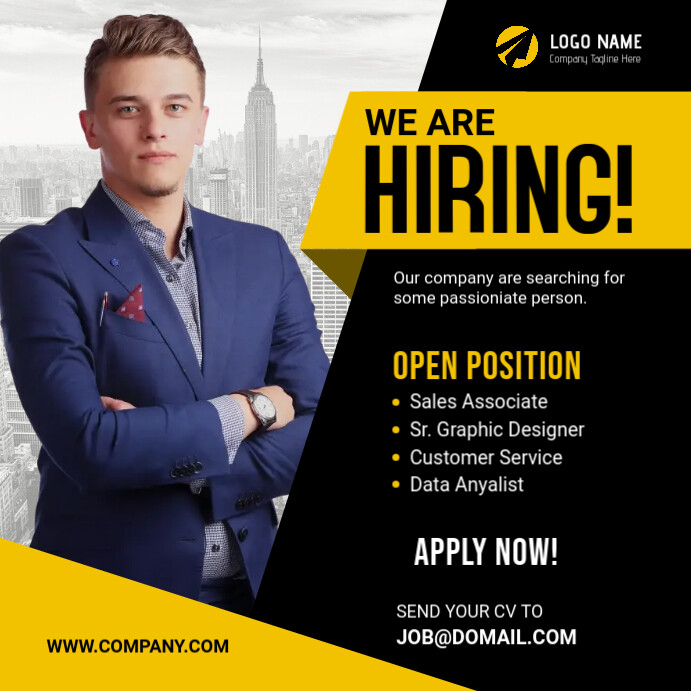 We Are Hiring Banner Post Template Postermywall