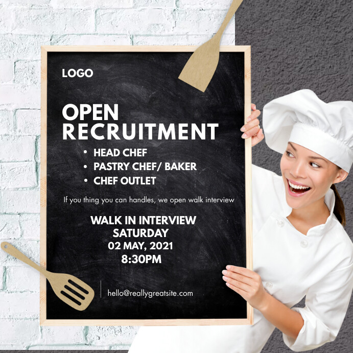 We Are Hiring Flyer Head Chef Instagram Post Template Postermywall