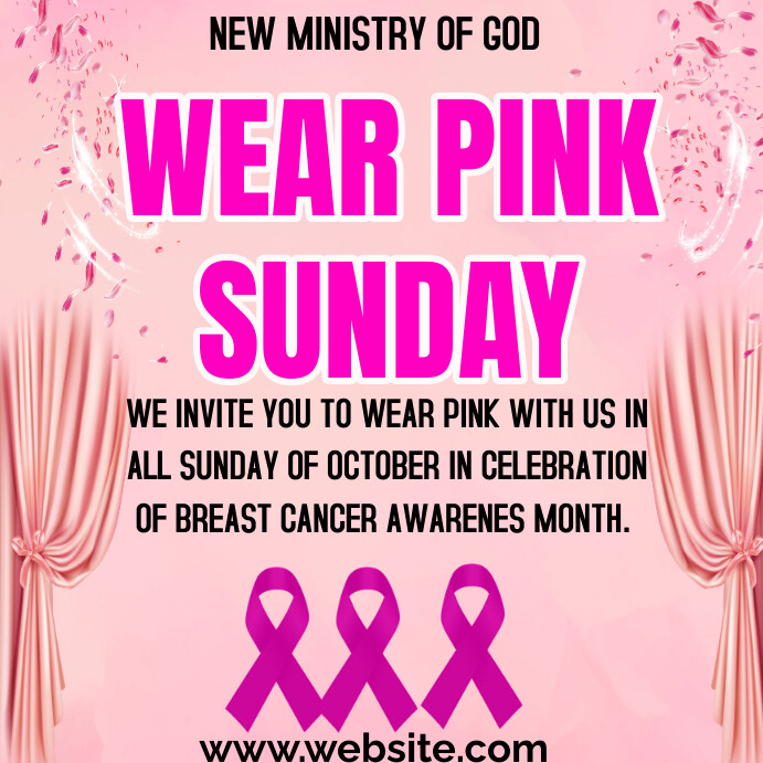 Wear Pink Sunday Breast Cancer Awareness Template Postermywall