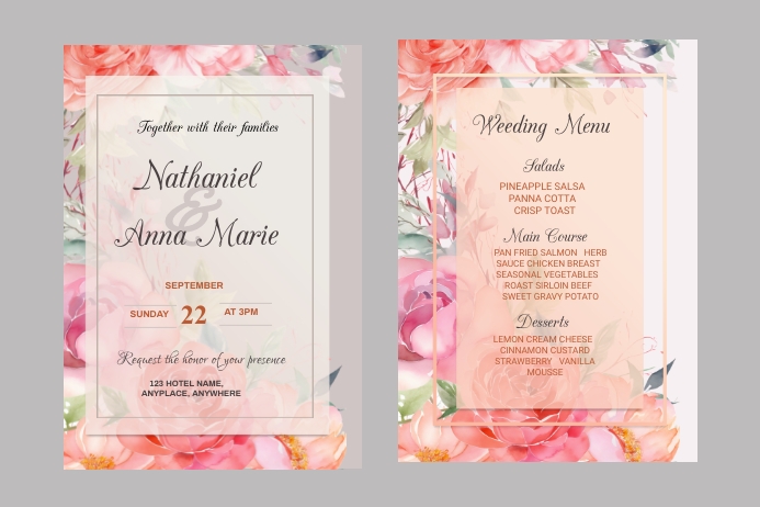 Wedding Floral Invitation Template Postermywall