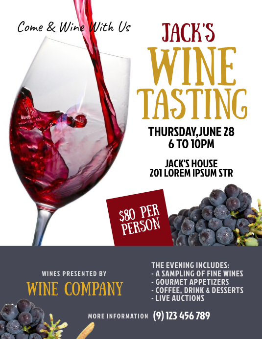 Wine Tasting Flyer Template Postermywall