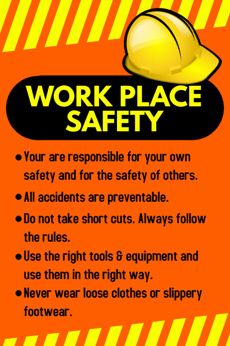 Workplace Safety Poster Template Postermywall