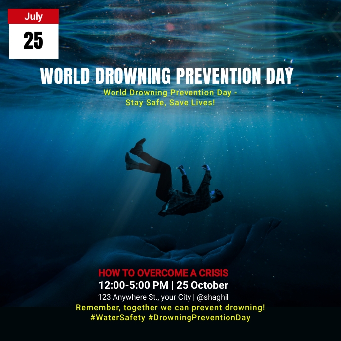 World Drowning Prevention Day Template Postermywall