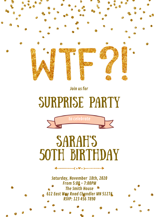 Plantilla De Invitación A Fiesta De Cumpleaños Para Adultos Wtf