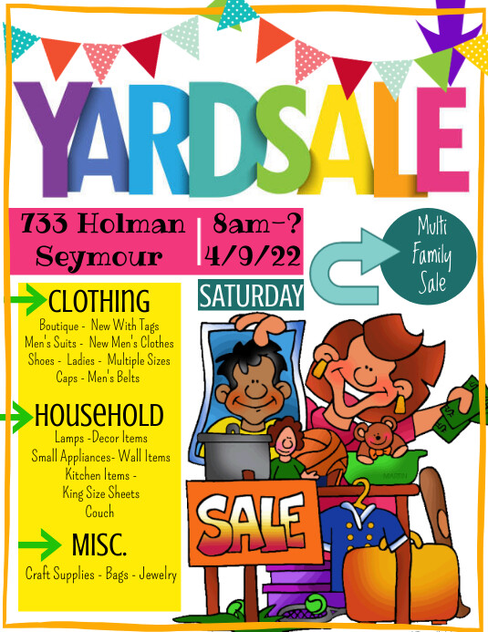 Yard Sale Garage Sale Flyer Template Postermywall