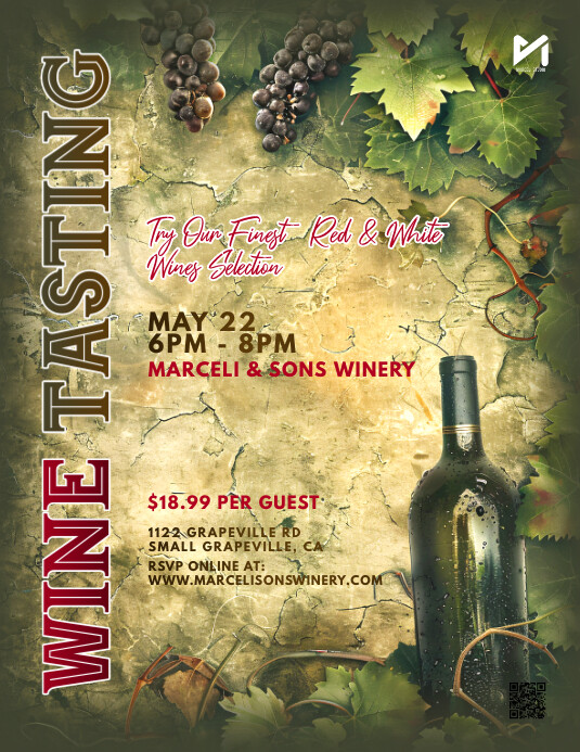 Copy Of Vintage Maximalist Wine Tasting Flyer Us Le Postermywall