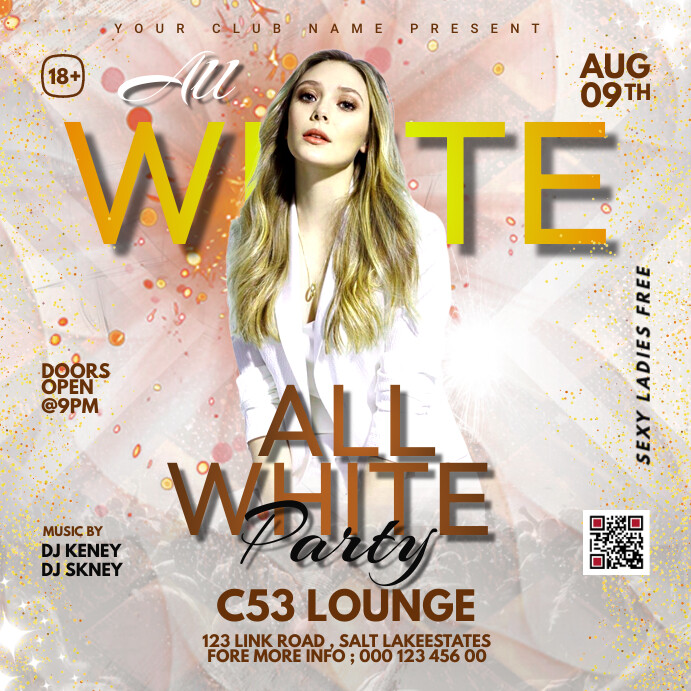 All White Party Flyer Template Postermywall