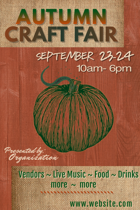 Autumn Craft Fair Poster Template Postermywall