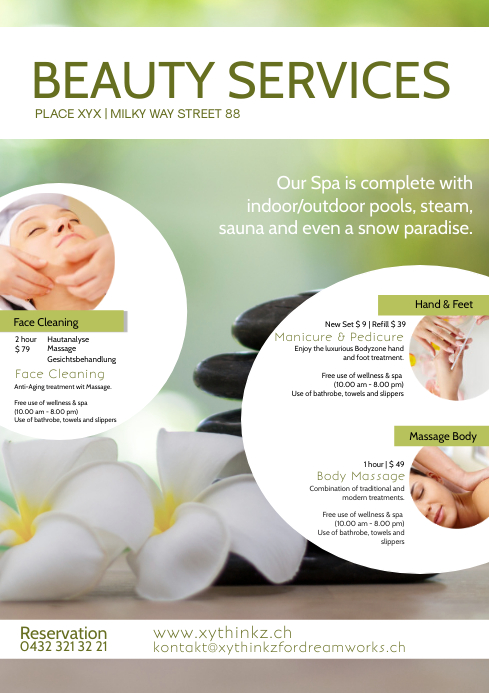 Copy Of Beauty Spa Wellness Massage Services Flyer Postermywall