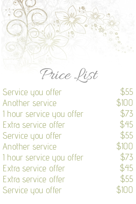 Salon Price List Template Word Free Free Printable Templates