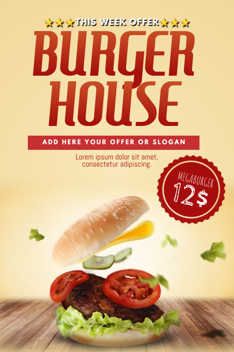 Big Burger Offer Flyer Template For Burger Restaurant Postermywall