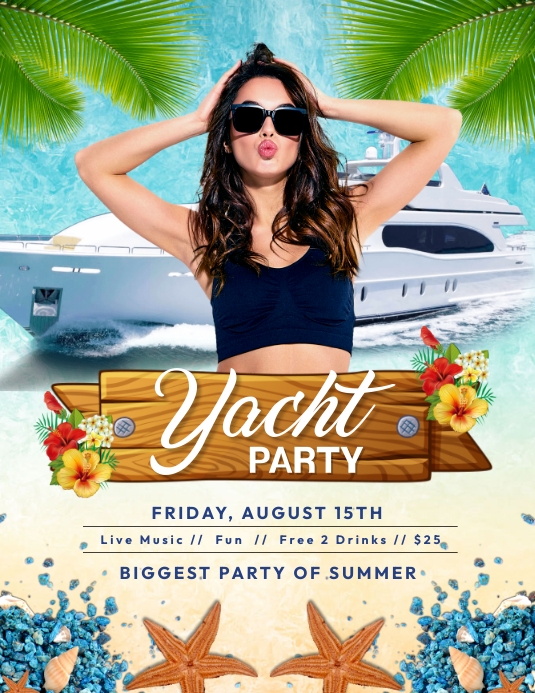 Boat Party Flyer Template Postermywall