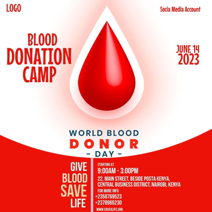 Blood Donation Camp Template Postermywall